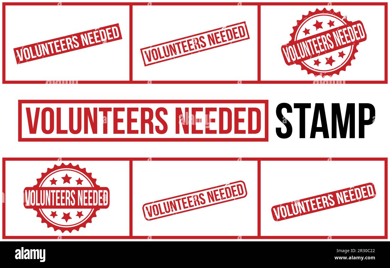 Volunteers Needed rubber grunge stamp set vector Stock Vector Image ...