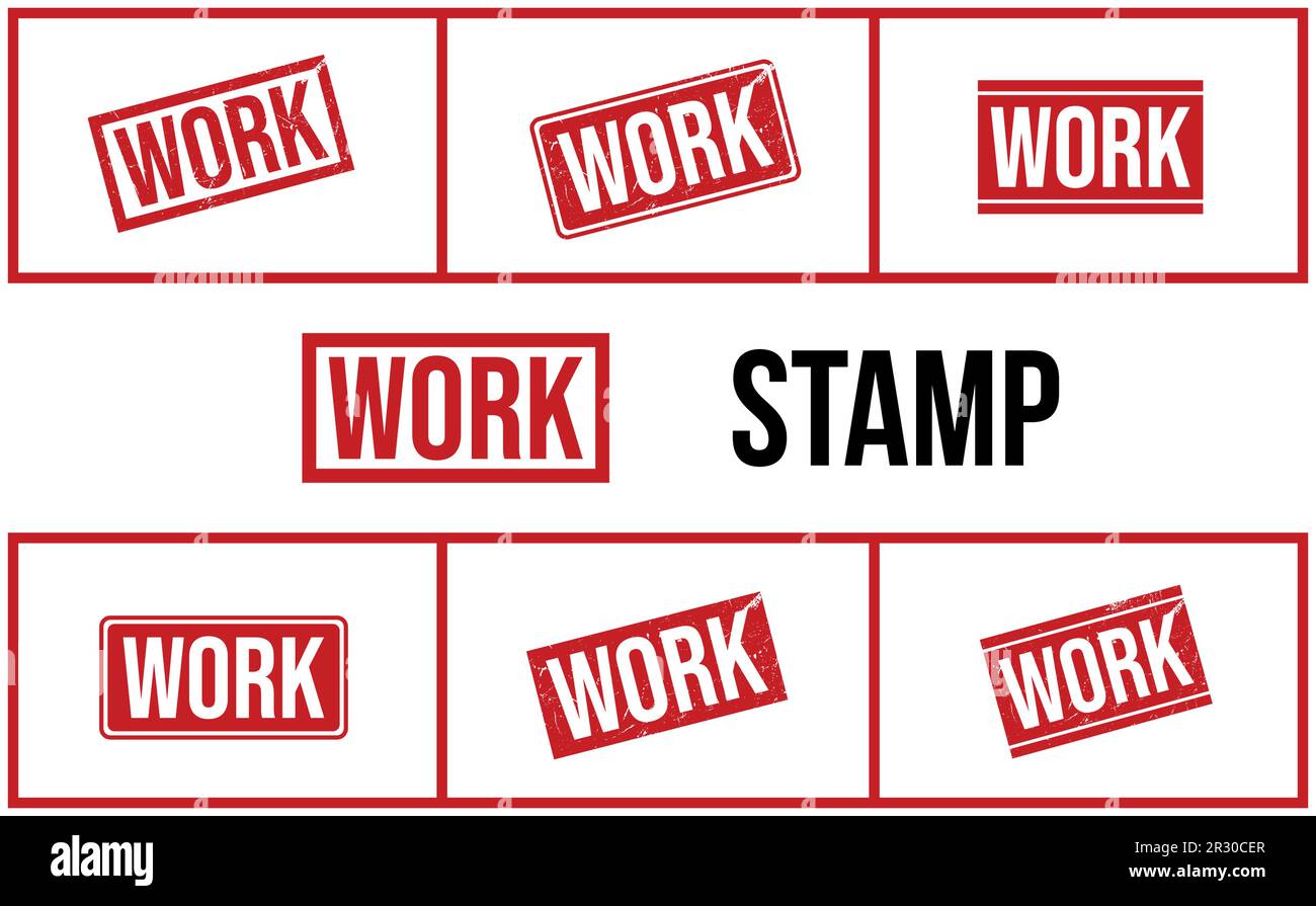 Work Rubber Stamp Set Vector Stock Vector Image & Art - Alamy