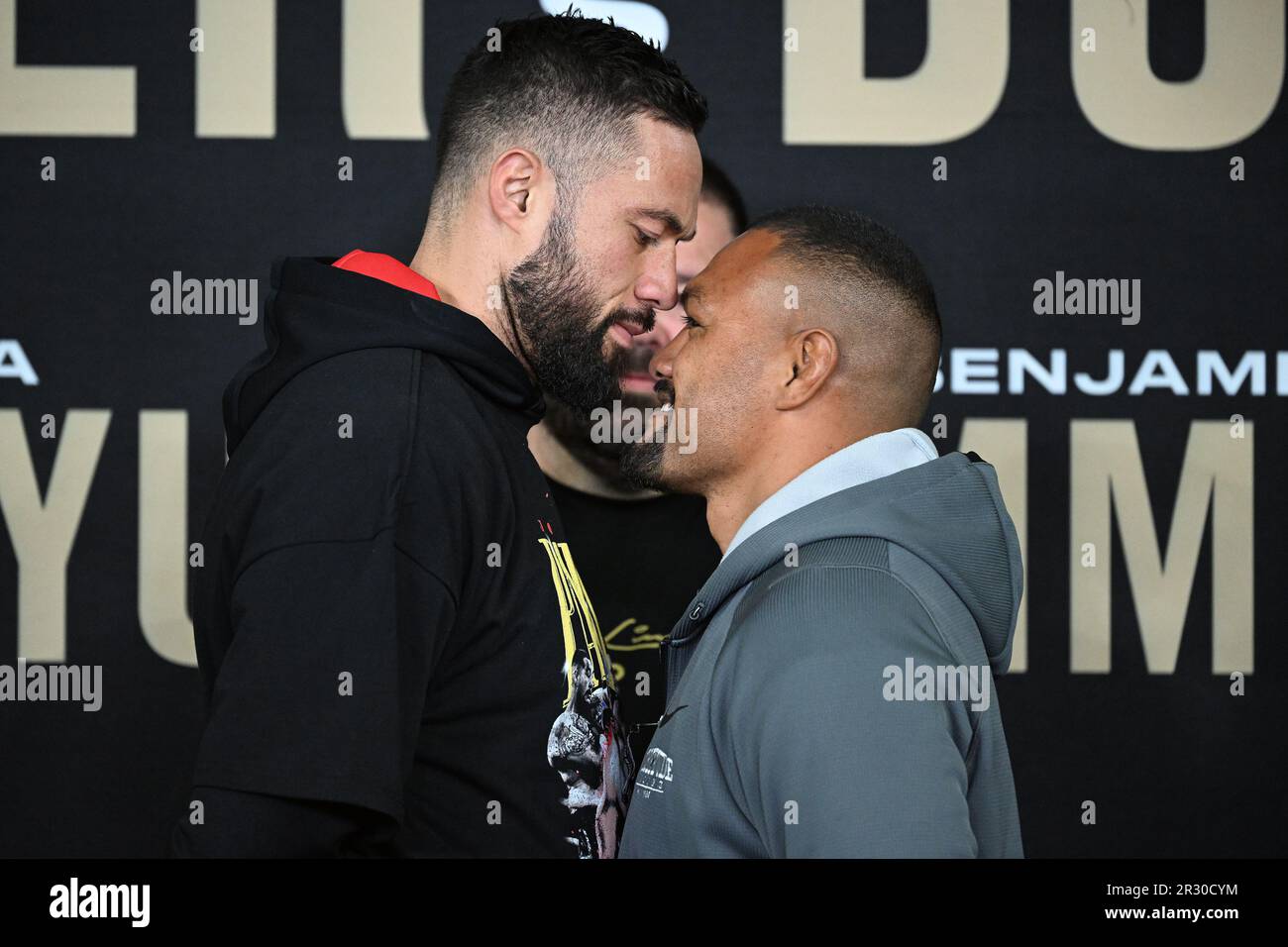 New Zealand boxer Joseph Parker (left) and Australian boxer Faiga Opelu ...