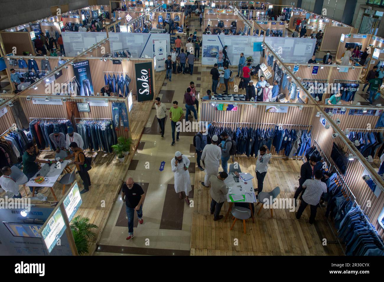 A top view of Bangladesh Denim Expo 2022 at the International ...