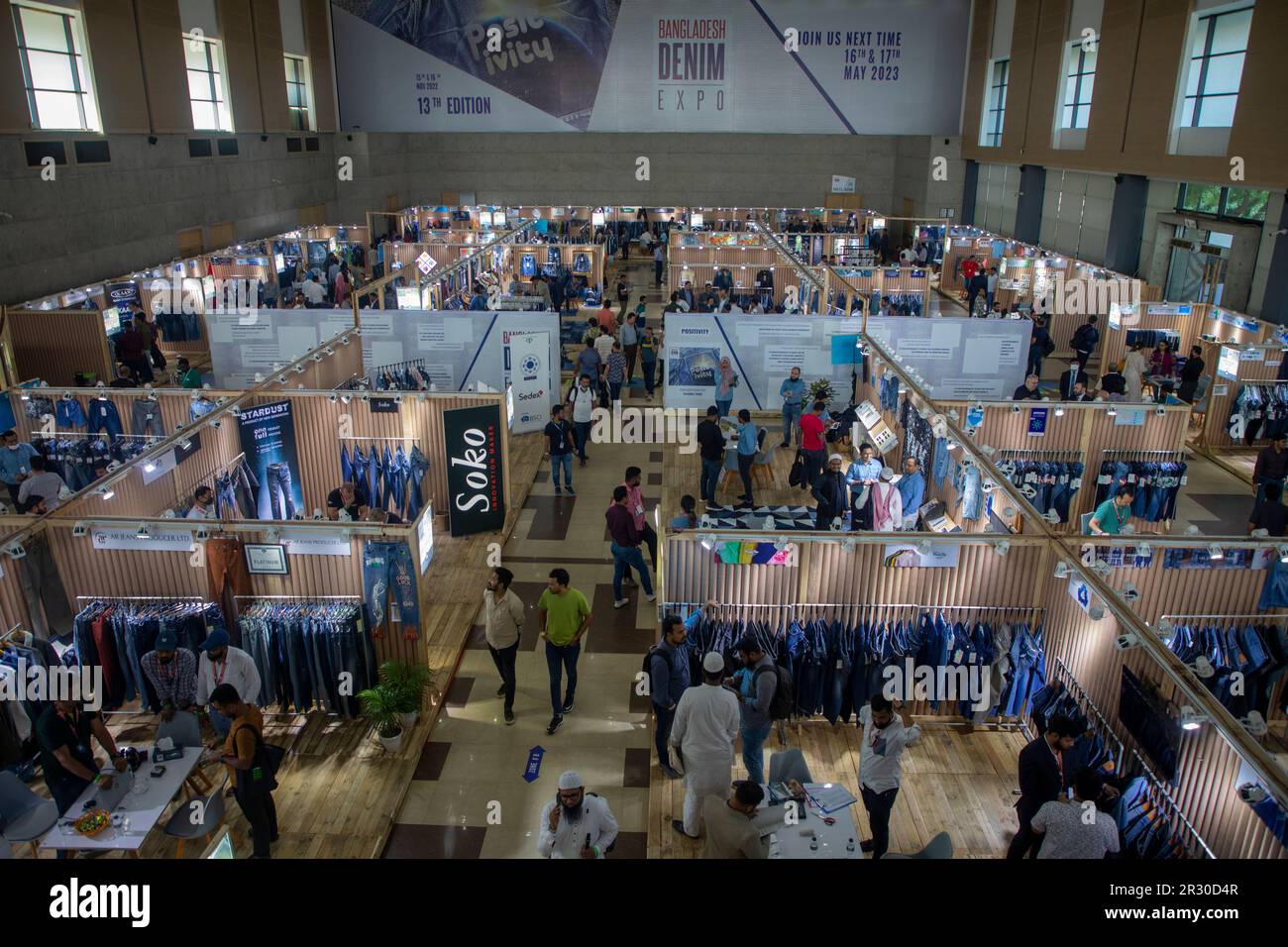 A top view of Bangladesh Denim Expo 2022 at the International ...