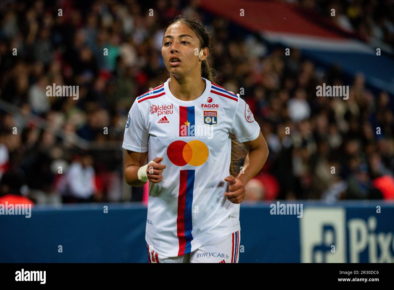 Selma Bacha of Olympique Lyonnais reacts during the Women's French ...