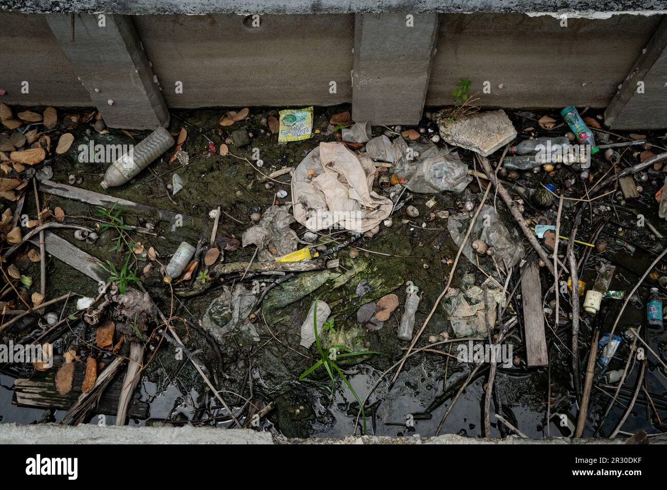 Bangkok, Thailand. 22nd May, 2023. Plastic waste and other trash clogs ...
