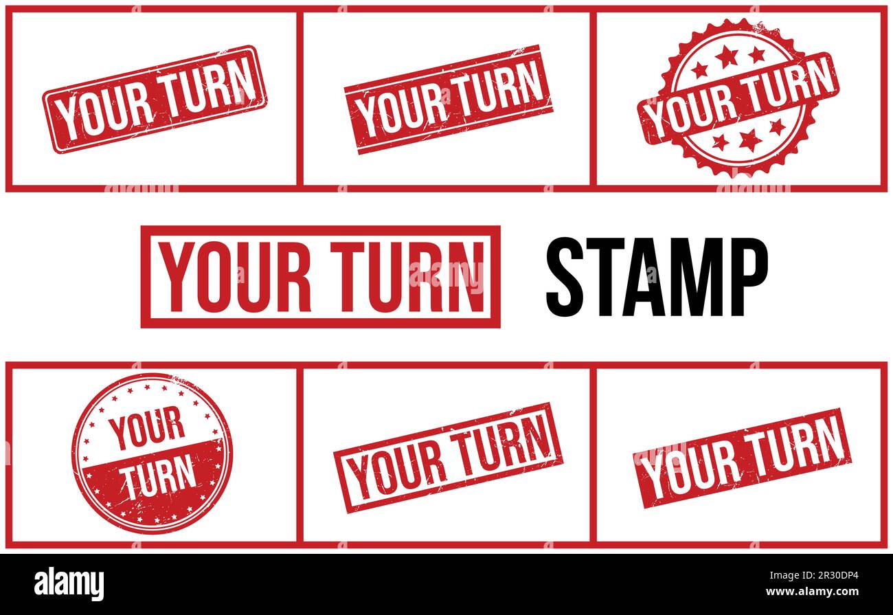 Your Turn Rubber Stamp Set Vector Stock Vector Image & Art - Alamy