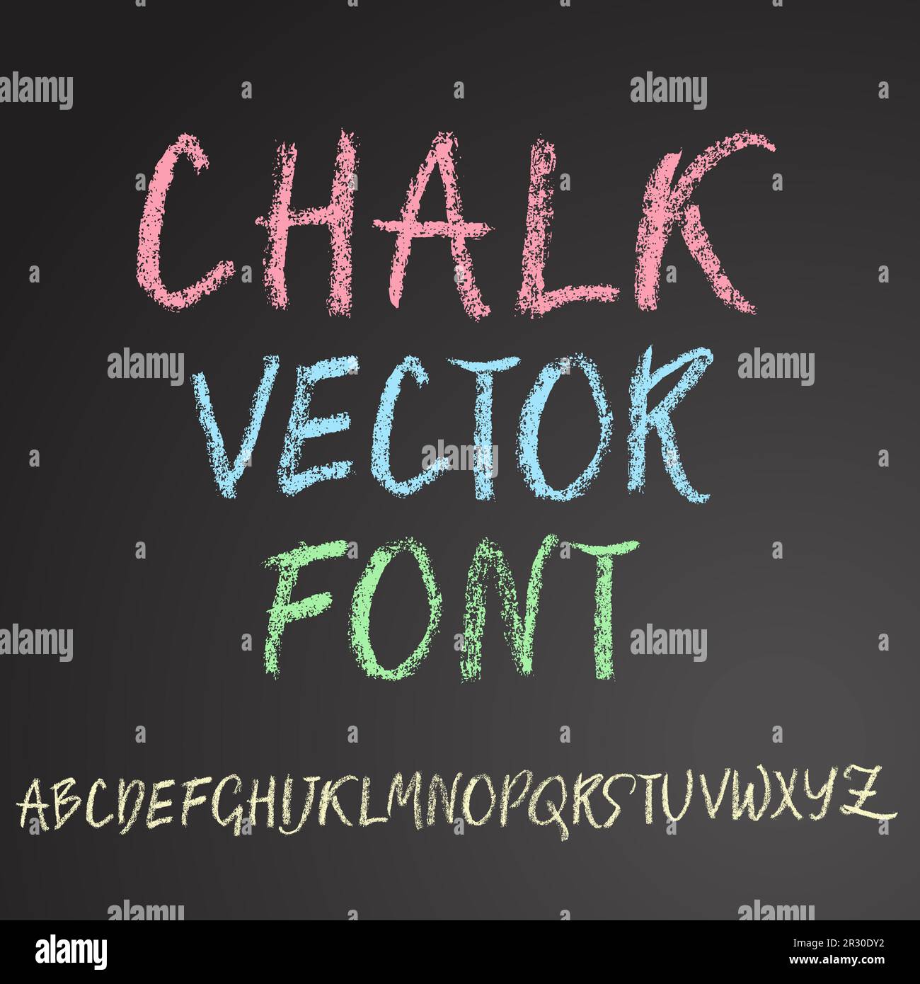 Chalk Board Letters Vector Set Stock Vector Image & Art - Alamy