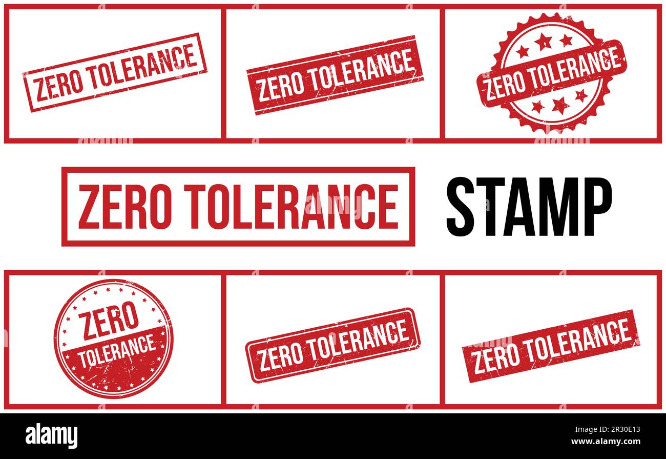 Zero Tolerance Rubber Stamp Set Vector Stock Vector Image & Art - Alamy