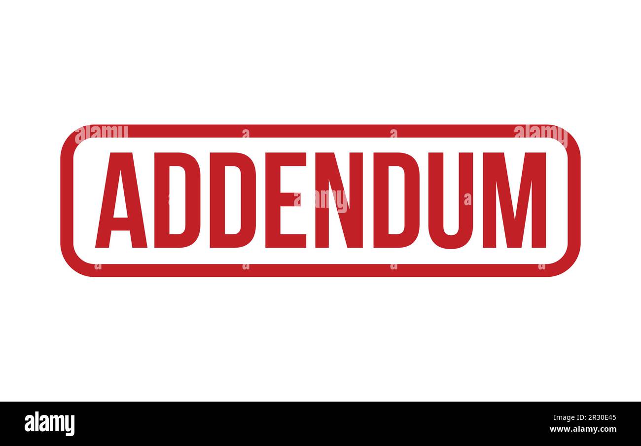 Red Addendum Rubber Stamp Seal Vector Stock Vector Image & Art - Alamy