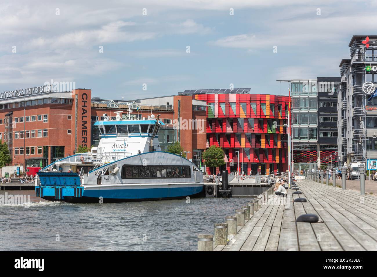 Ferry boat on Gota Canal at Lindholmspiren by red Kuggan (Cogwheel ...