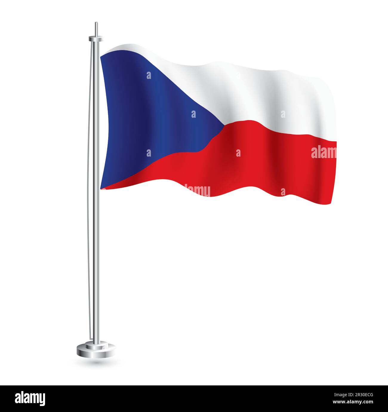 Czech Flag. Isolated Realistic Wave Flag of Czech Republic Country on ...