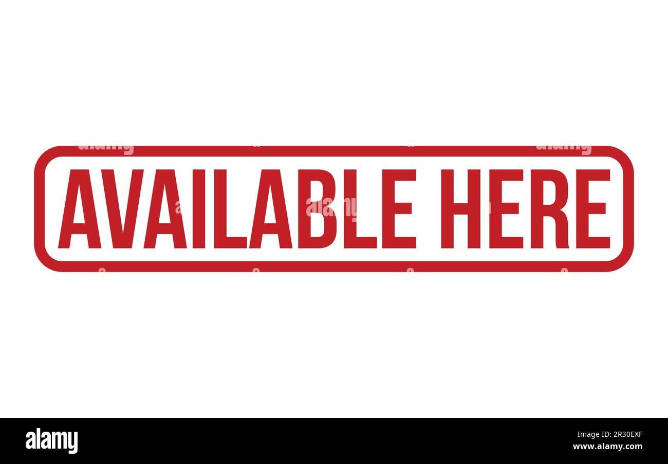 Red Available Here Rubber Stamp Seal Vector Stock Vector Image & Art ...
