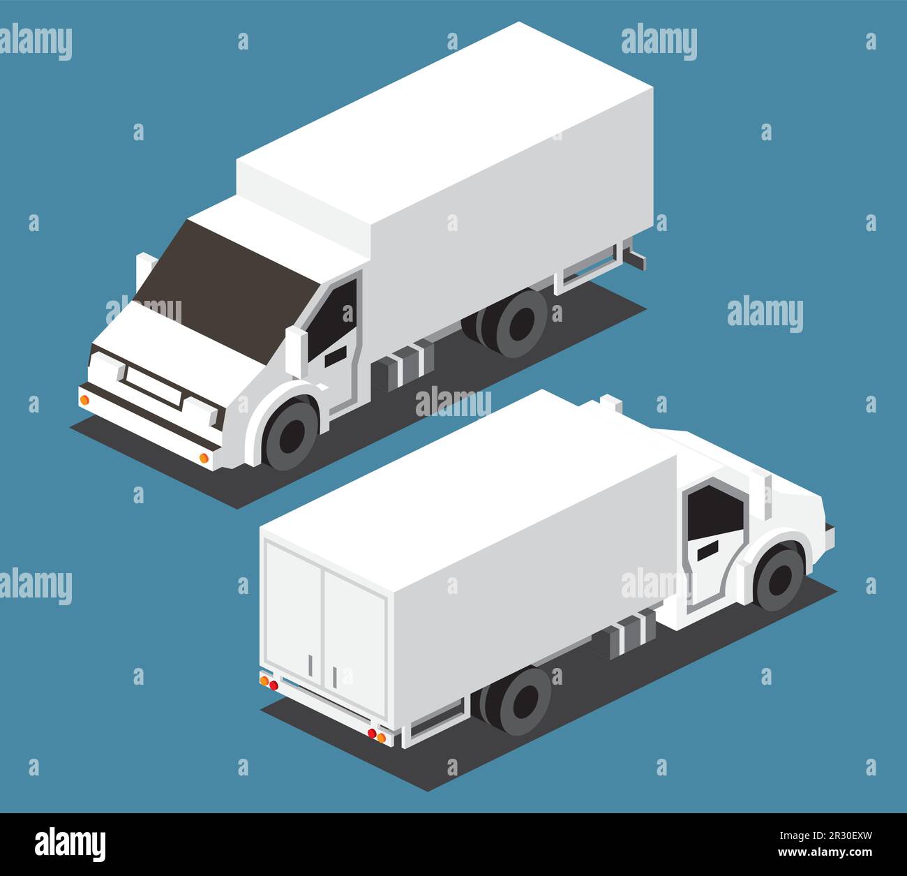 Isometric Cargo Truck. Commercial Transport. Logistics. 3D City Object ...