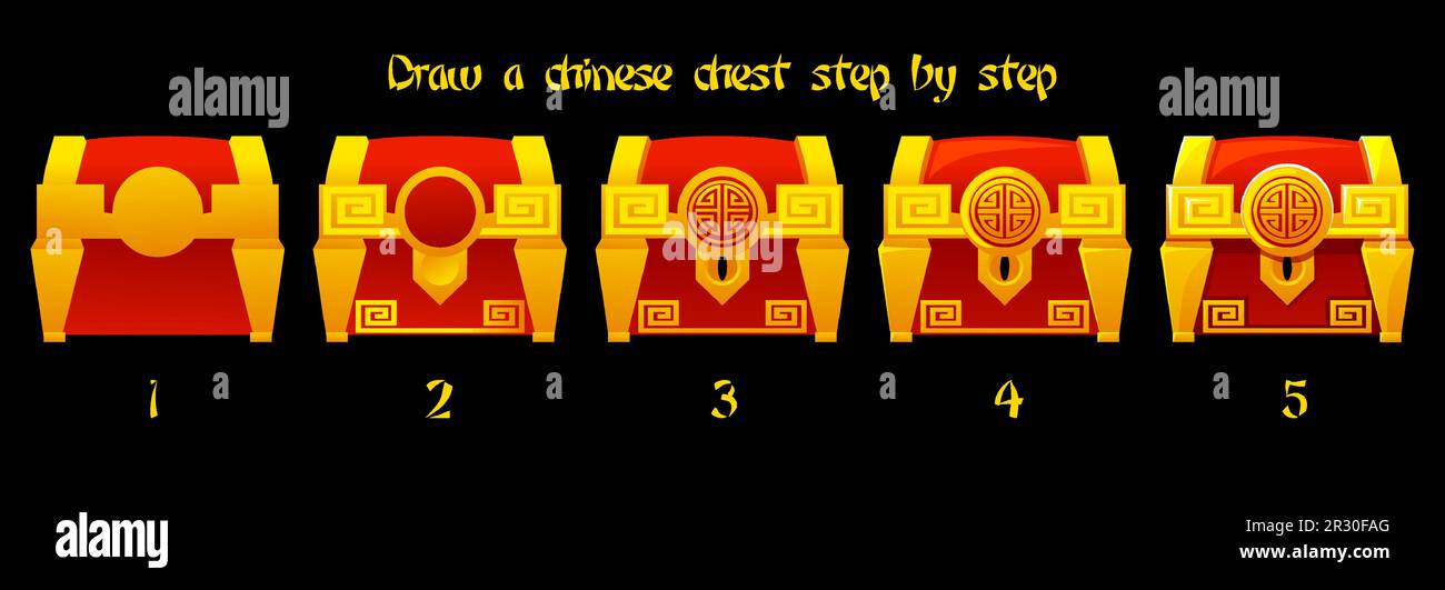 Draw a chinese chest step by step Stock Vector Image & Art - Alamy