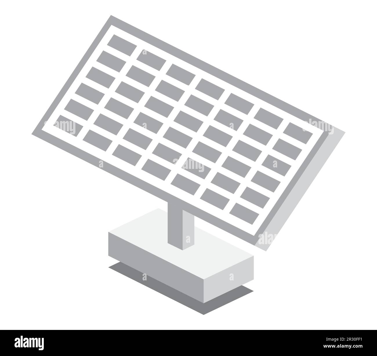 Isometric Solar Battery Panel Isolated on White Background. Vector ...