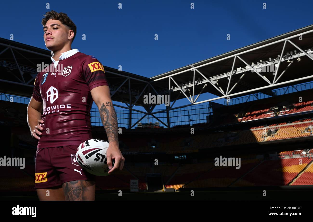 Reece Walsh of the Maroons is seen during the 2023 State of Origin Queensland Maroons team ...