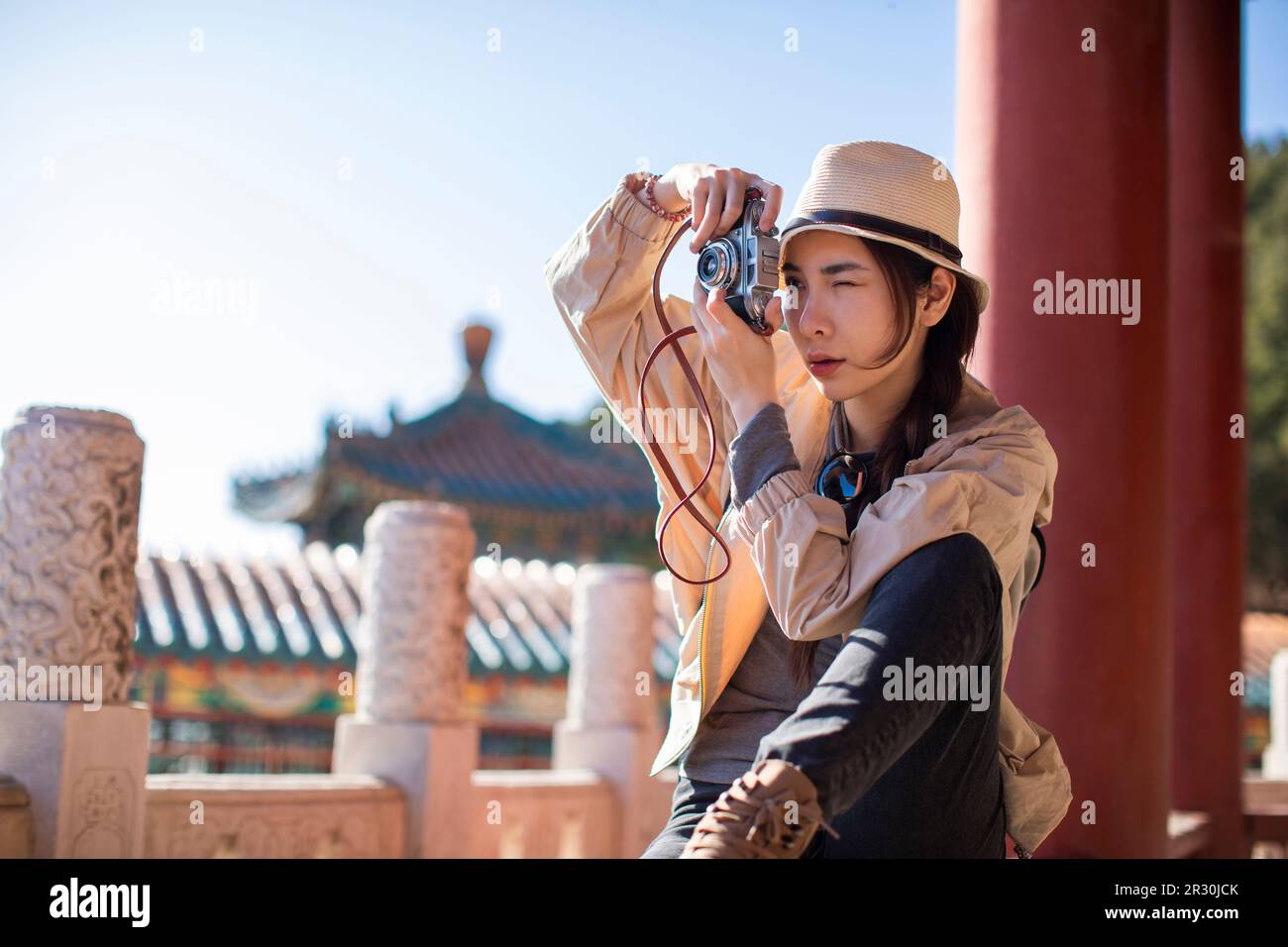 Adults asian chinese day outdoors tourism travel architecture hi-res ...