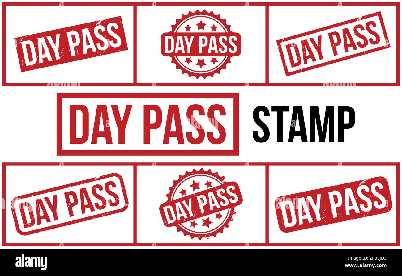 Day Pass rubber grunge stamp set vector Stock Vector Image & Art - Alamy
