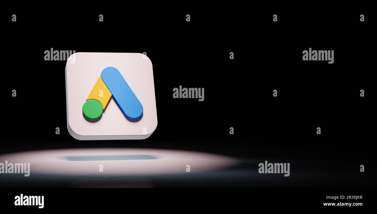 Google Ads App Icon Spotlighted on Black Background Stock Photo - Alamy