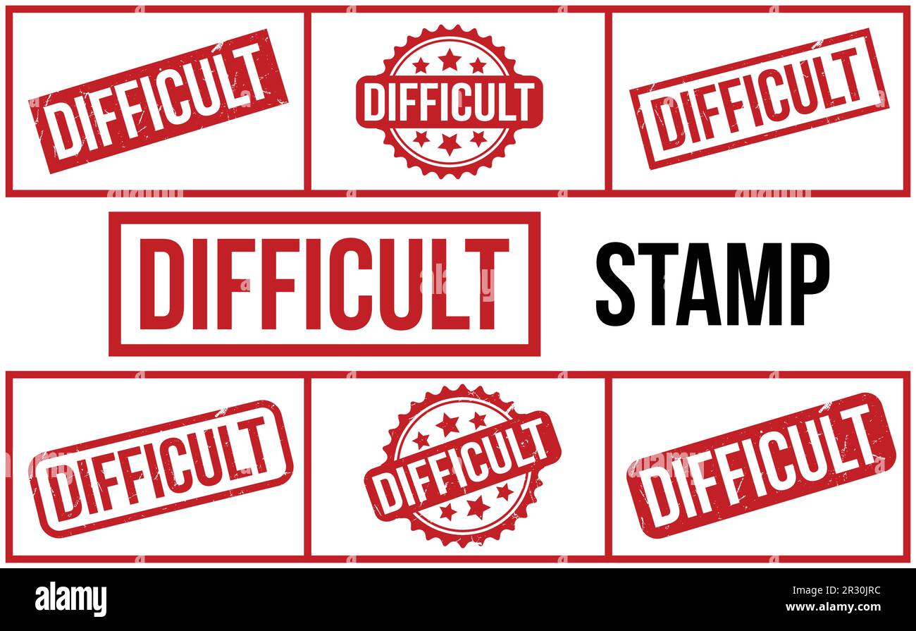 Difficult rubber grunge stamp set vector Stock Vector Image & Art - Alamy
