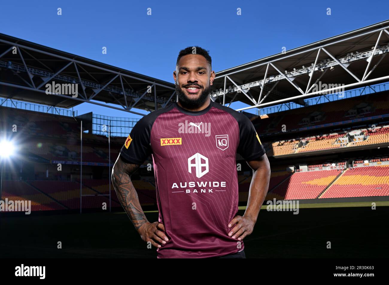 Hamiso Tabuai-Fidow of the Maroons poses for a photograph during the ...