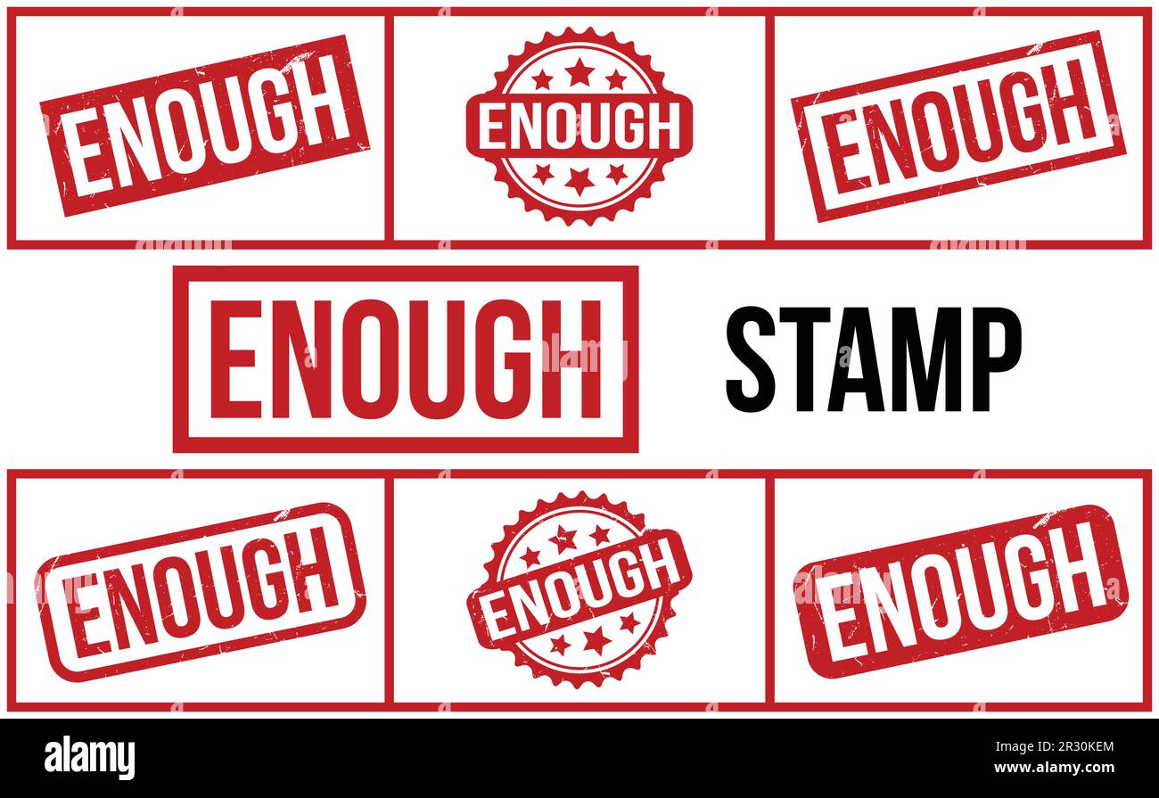 Red Enough Rubber Stamp Set Vector Stock Vector Image & Art - Alamy