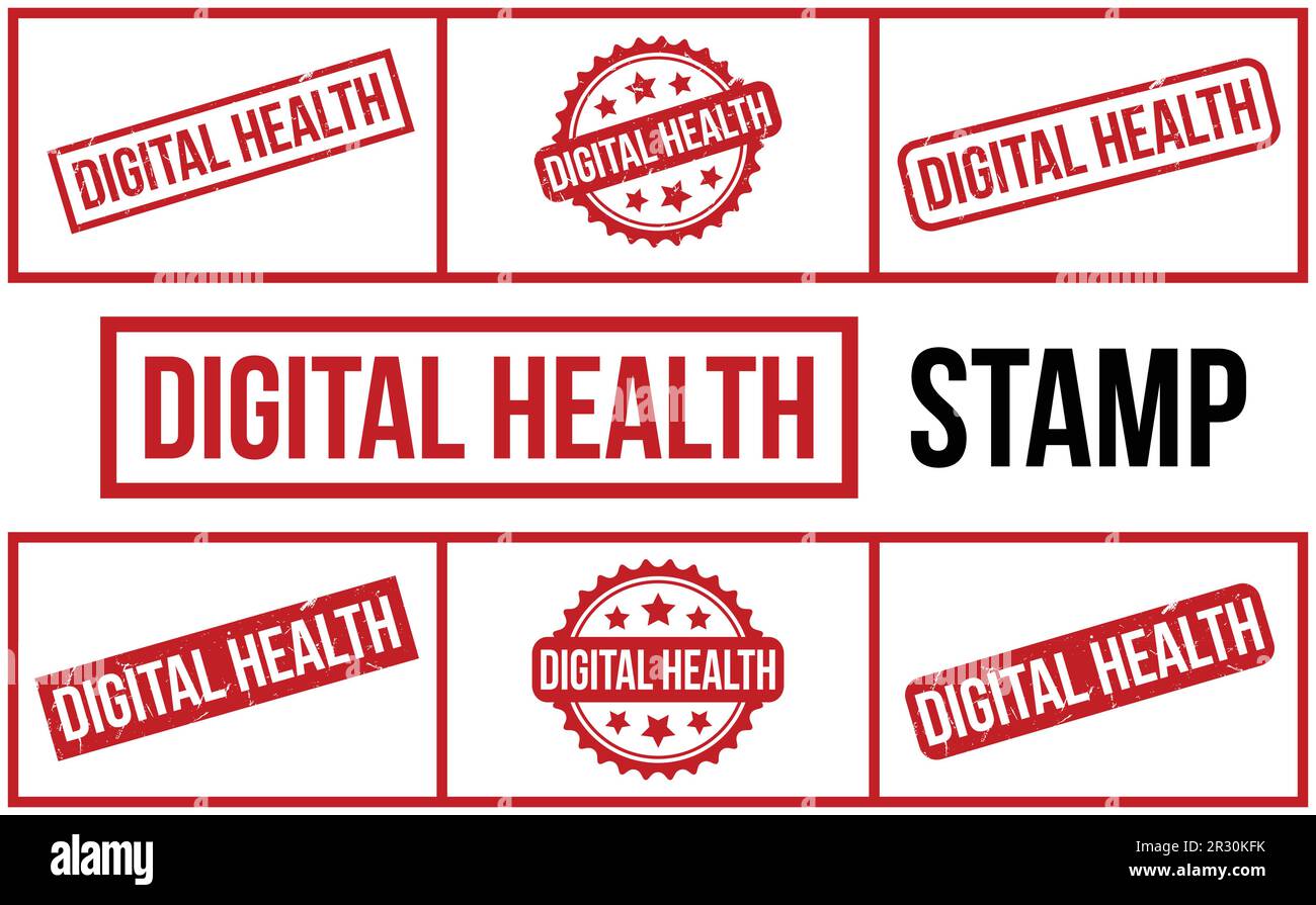 Red Digital Health Rubber Stamp Set Vector Stock Vector Image & Art - Alamy