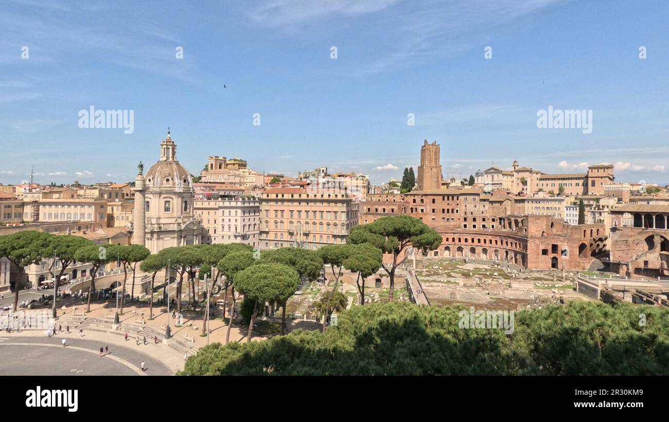 Panoramic view of the Roman Forum in Rome, an ancient complex of ...