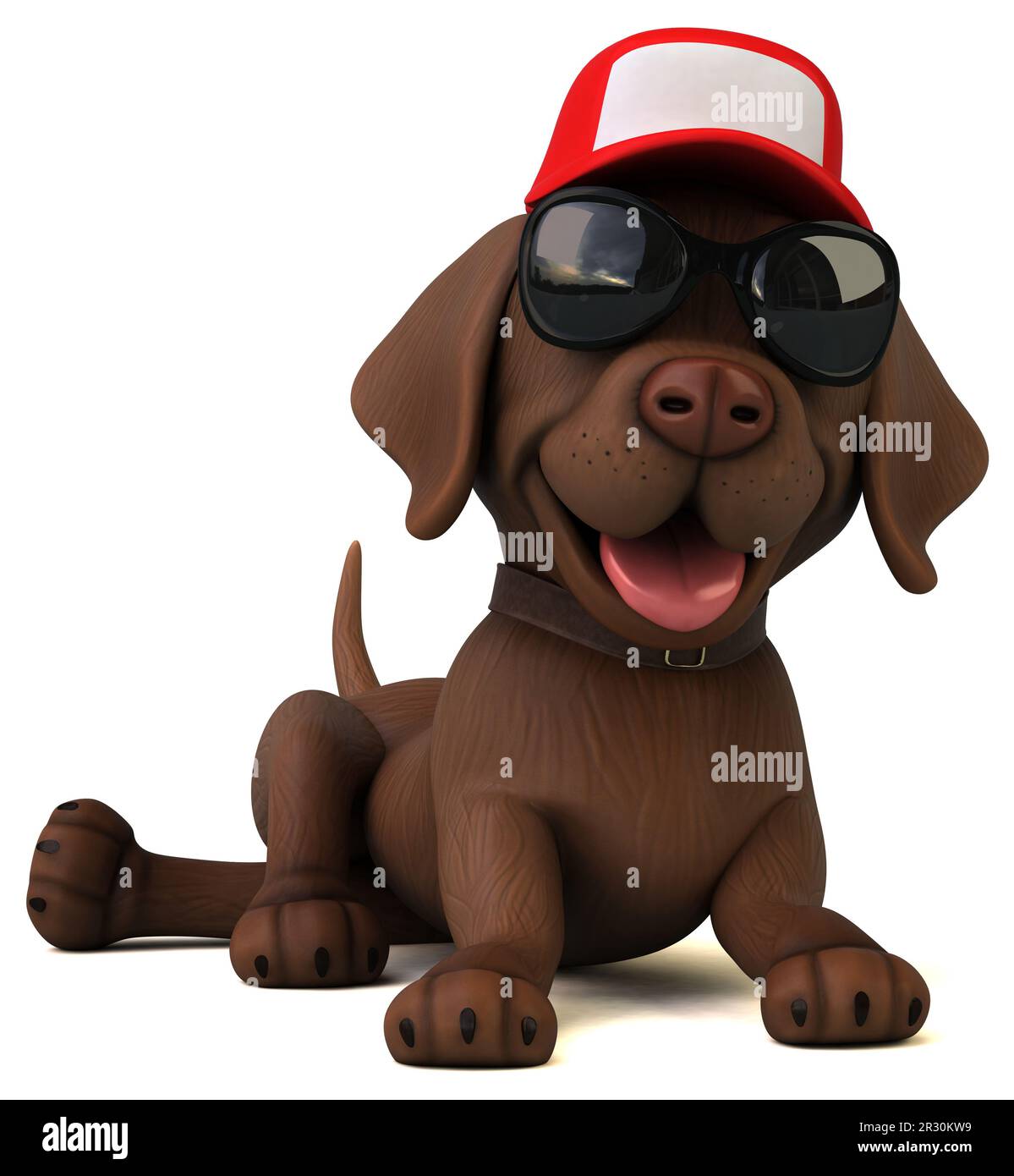 Fun 3D cartoon white Labrador retriever Stock Photo - Alamy