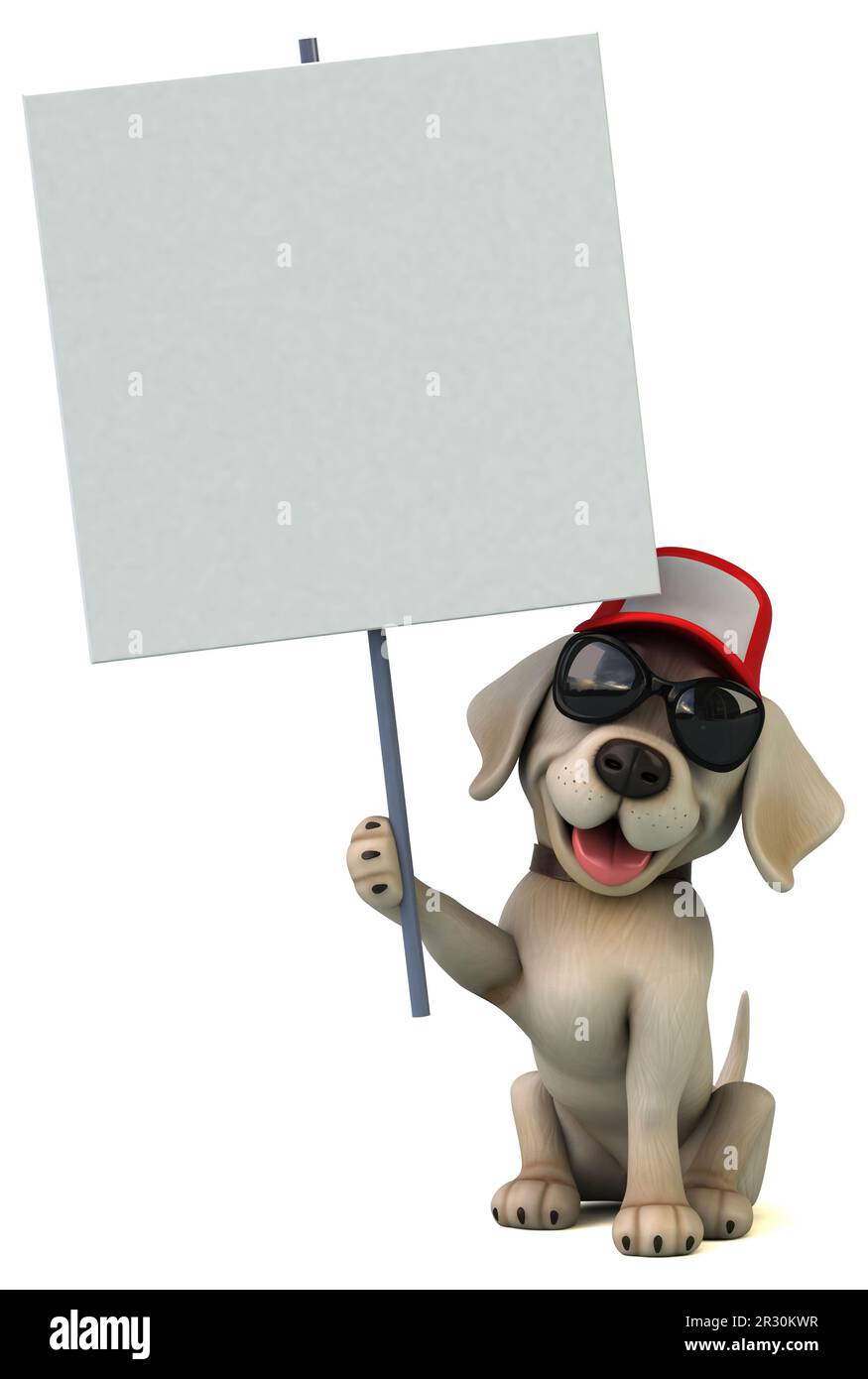 Fun 3D cartoon white Labrador retriever Stock Photo - Alamy