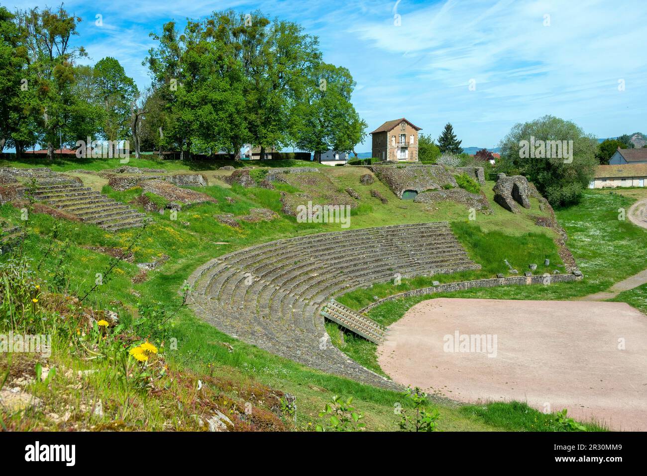 Autun (Augustodunum) Roman amphitheatre. Morvan regional natural park ...