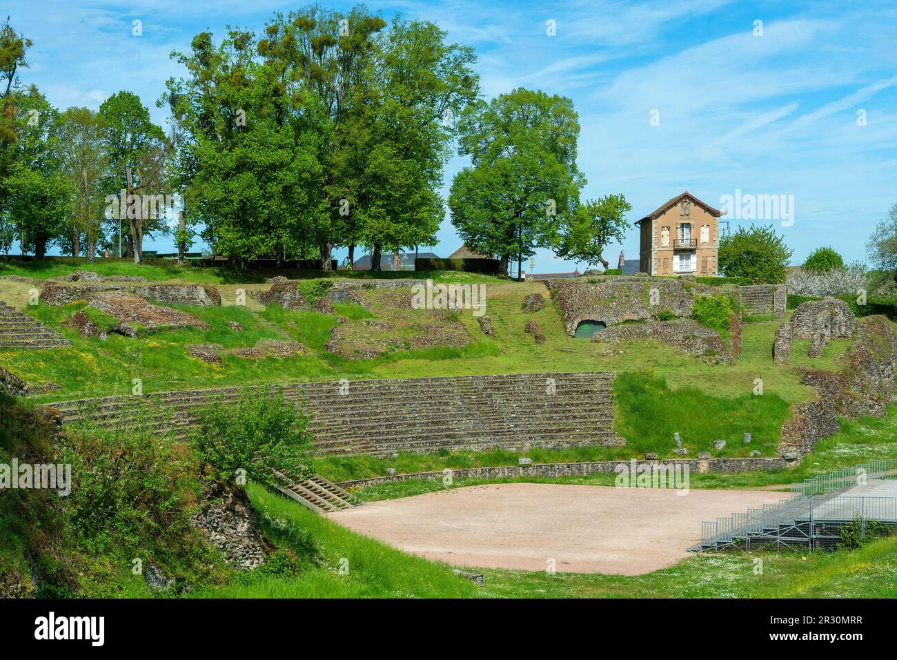 Autun (Augustodunum) Roman amphitheatre. Morvan regional natural park ...