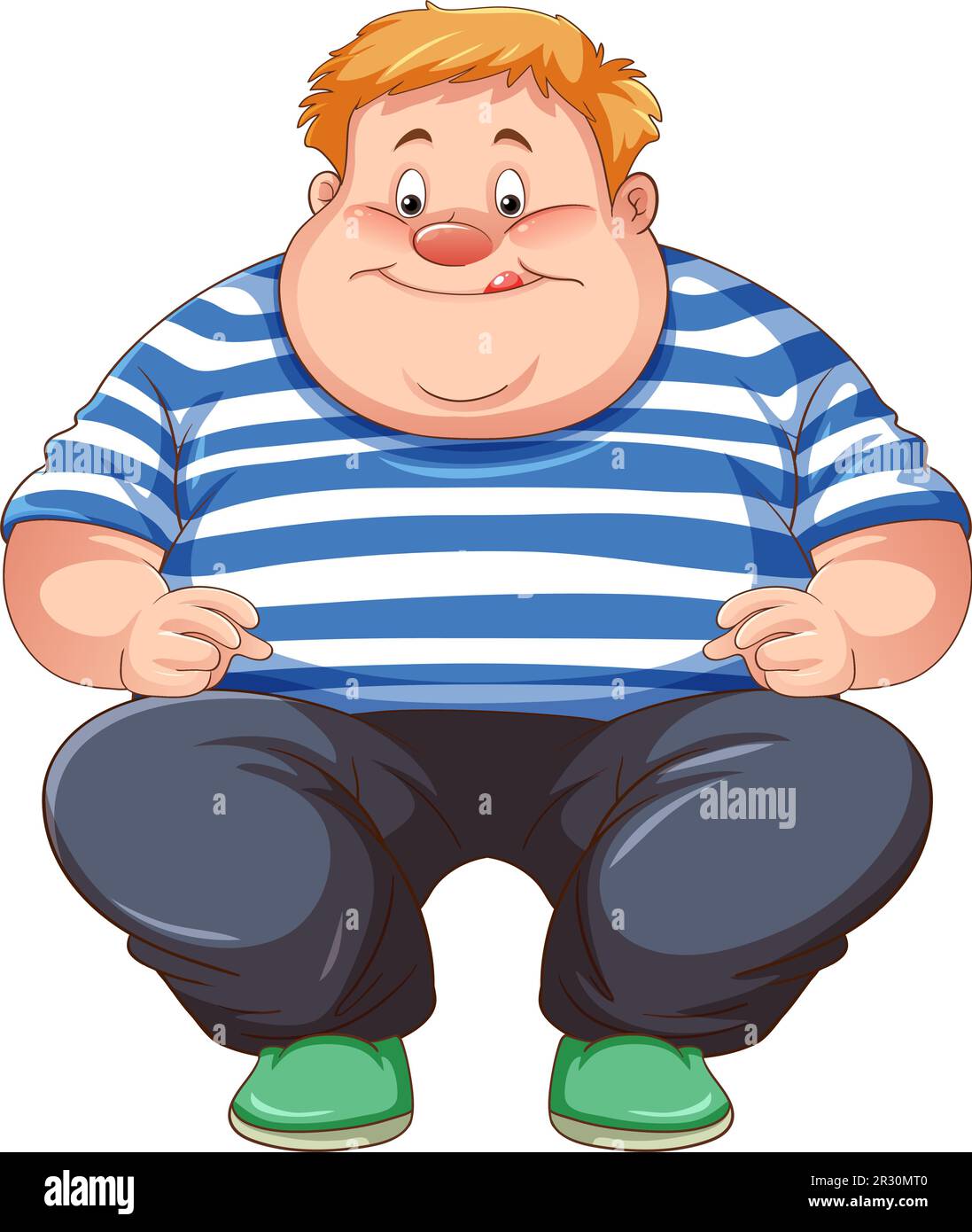Overweight man sitting isolated illustration Stock Vector Image & Art ...