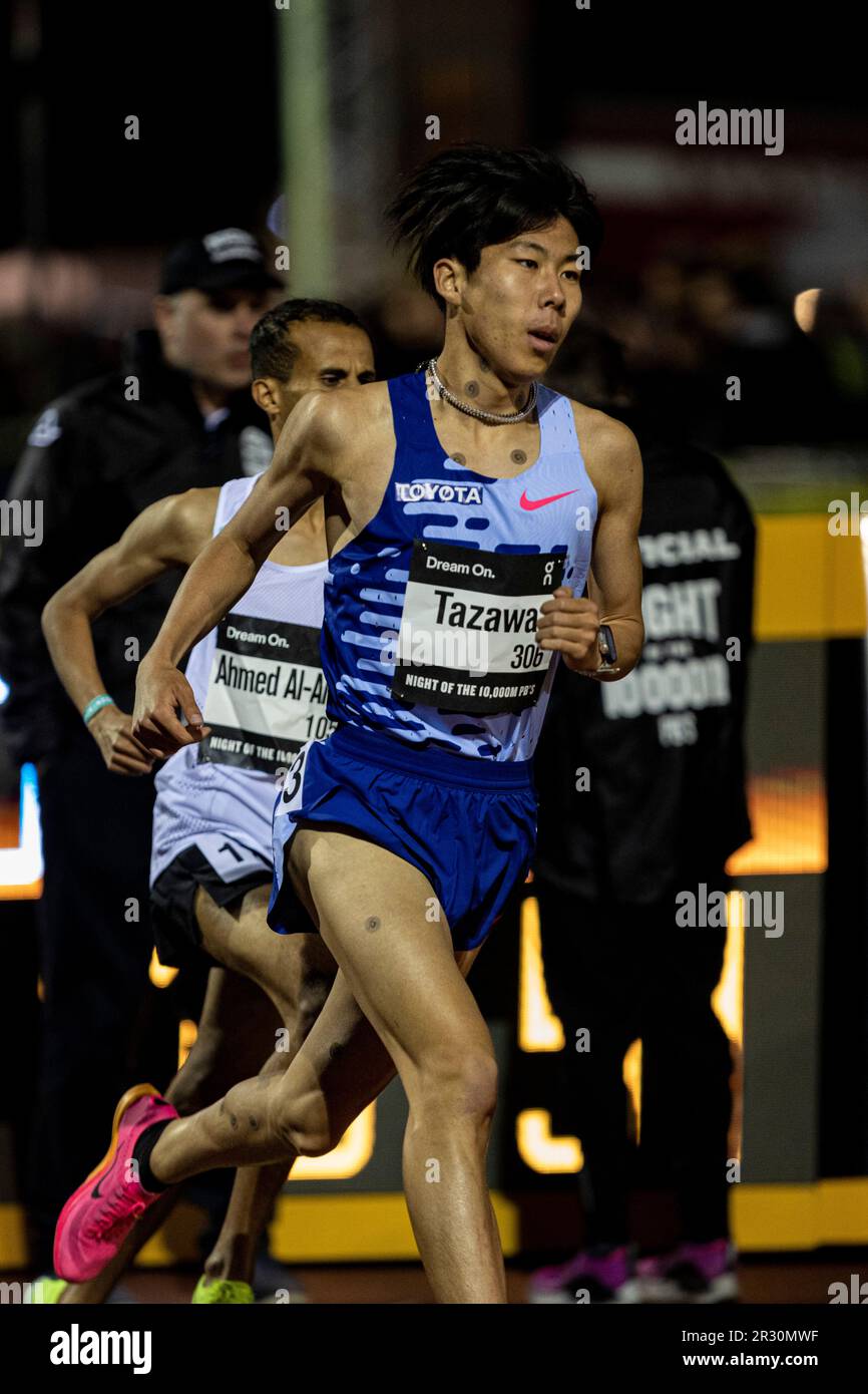 Ren Tazawa of Japan during the 2023 "Night of the 10000m PBs" at the Parliament Hill Fields ...