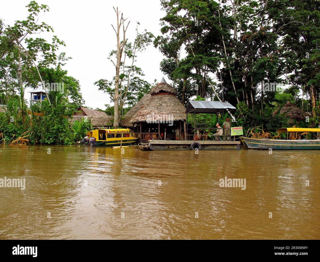 Indian village on Amazon river, Peru, South America Stock Photo - Alamy