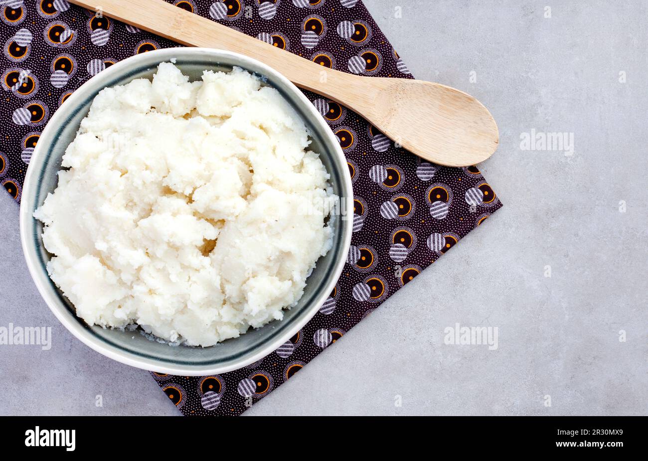 Traditional South African pap or maize meal on mottled grey Stock Photo ...
