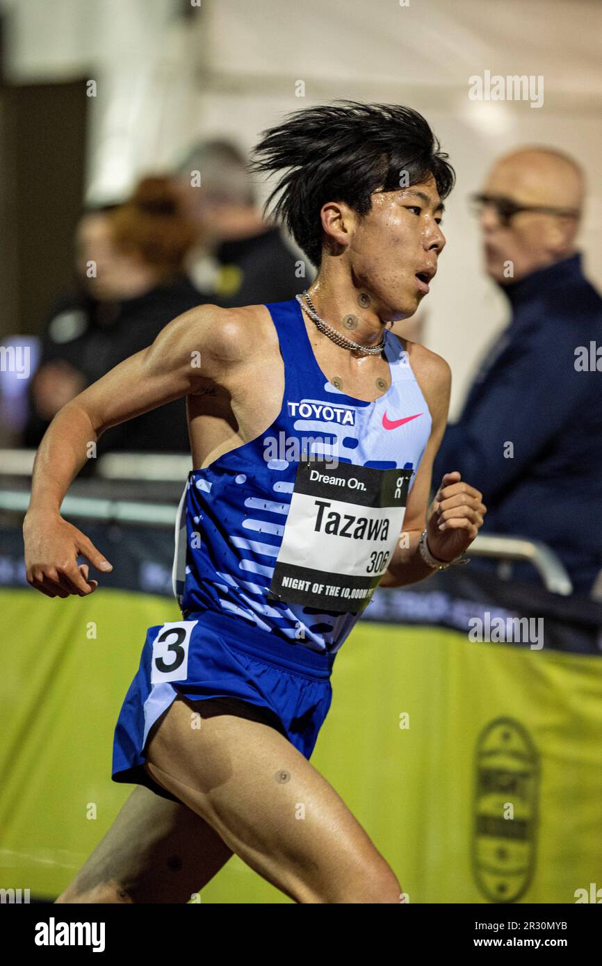Ren Tazawa of Japan during the 2023 "Night of the 10000m PBs" at the Parliament Hill Fields ...