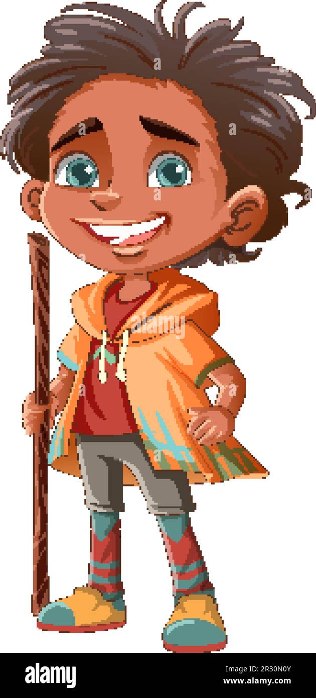 An indigenous kid cartoon character illustration Stock Vector Image ...