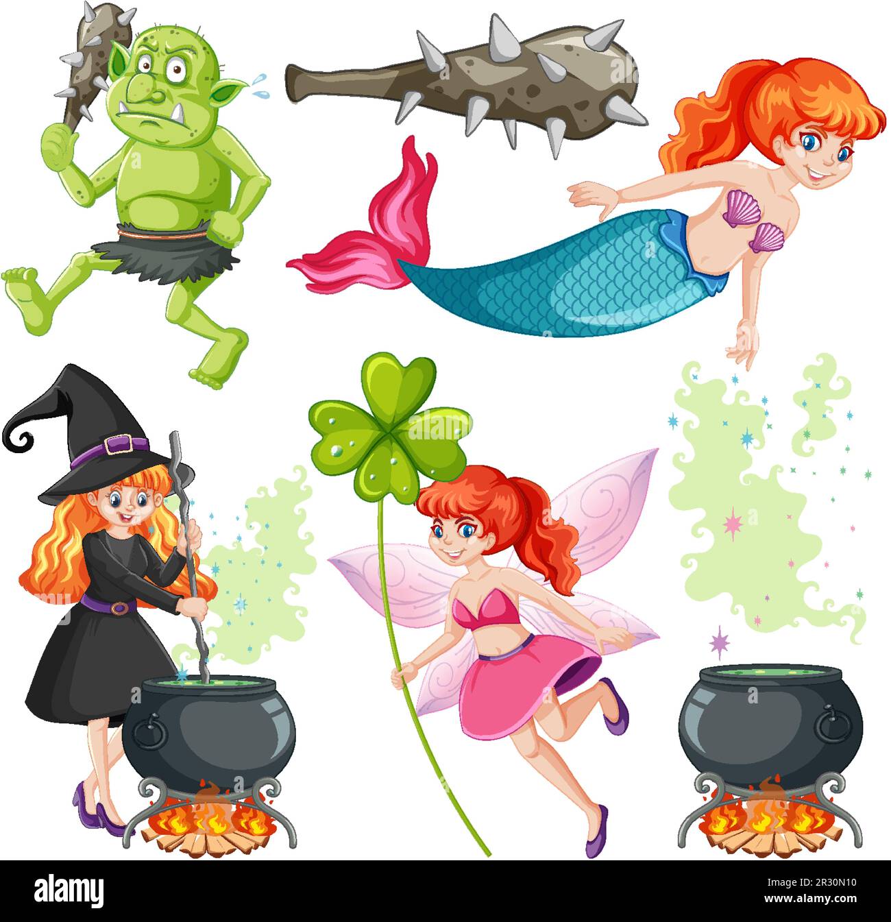 Fairy Cartoon Character Vector Set illustration Stock Vector Image ...