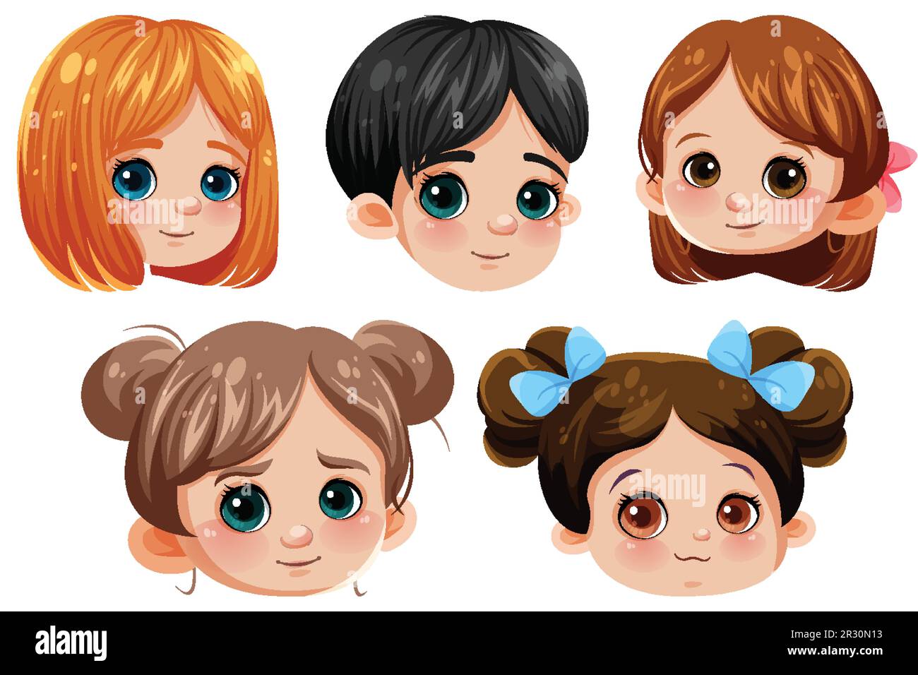 Cute cartoon character head illustration Stock Vector Image & Art - Alamy