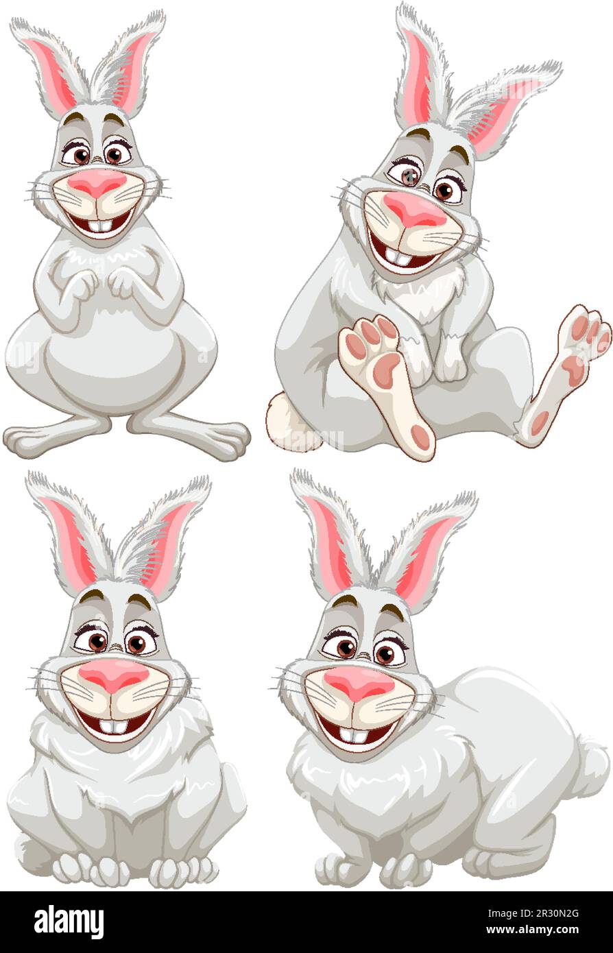 Cute rabbit cartoon character illustration Stock Vector Image & Art - Alamy