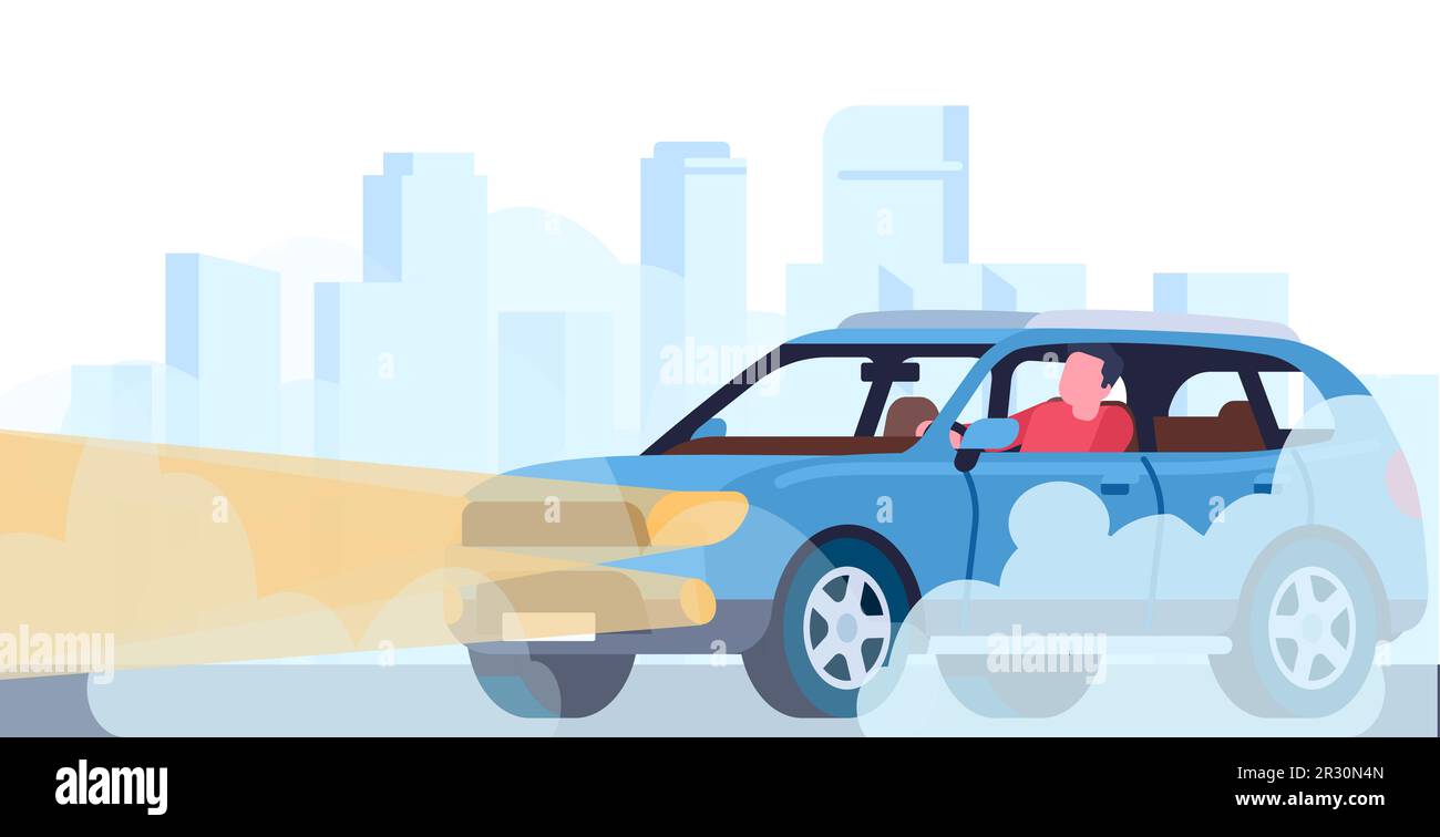 Glowing car headlights in Stock Vector Images - Alamy