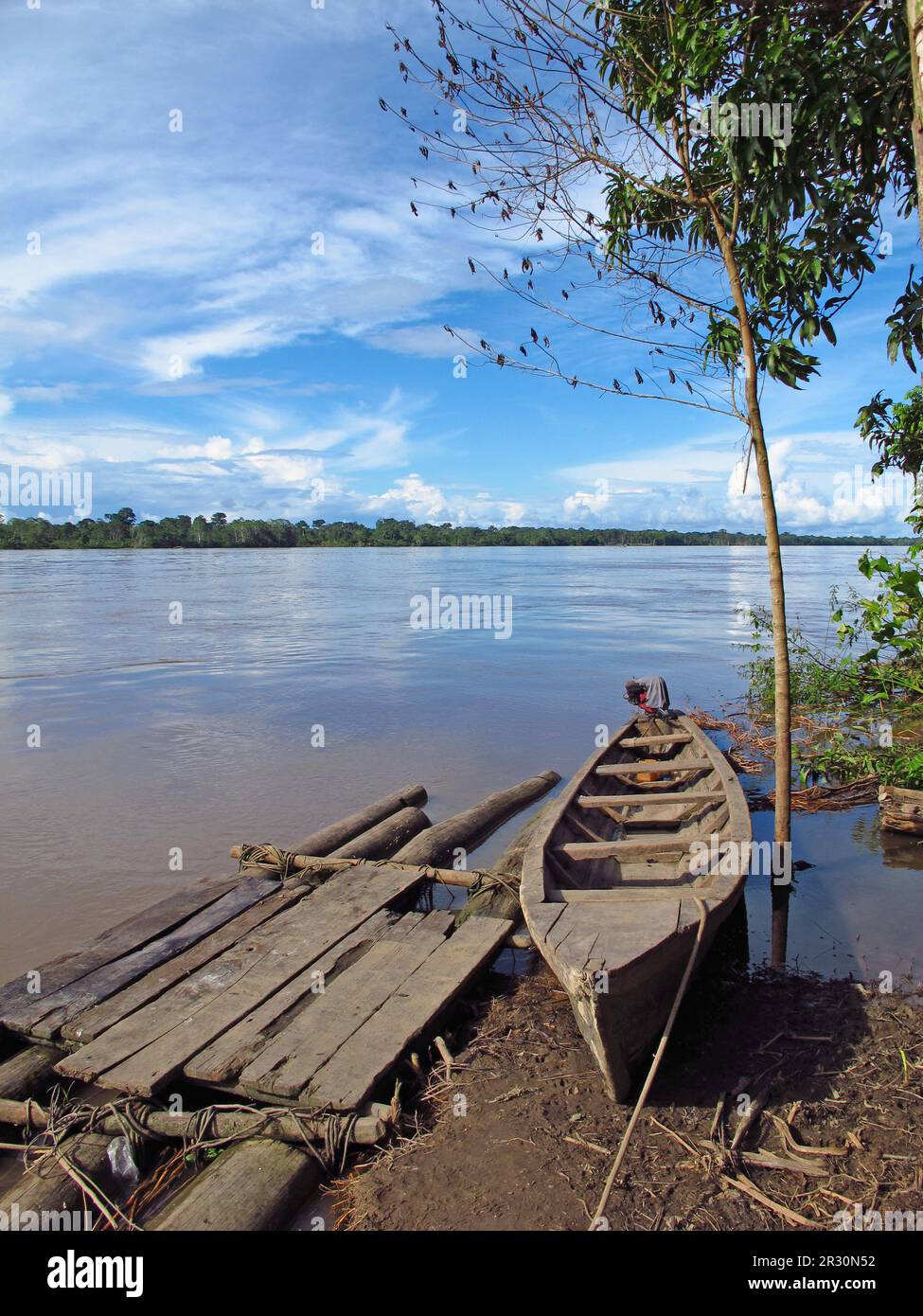 The boat in Amazon river in Peru Stock Photo - Alamy