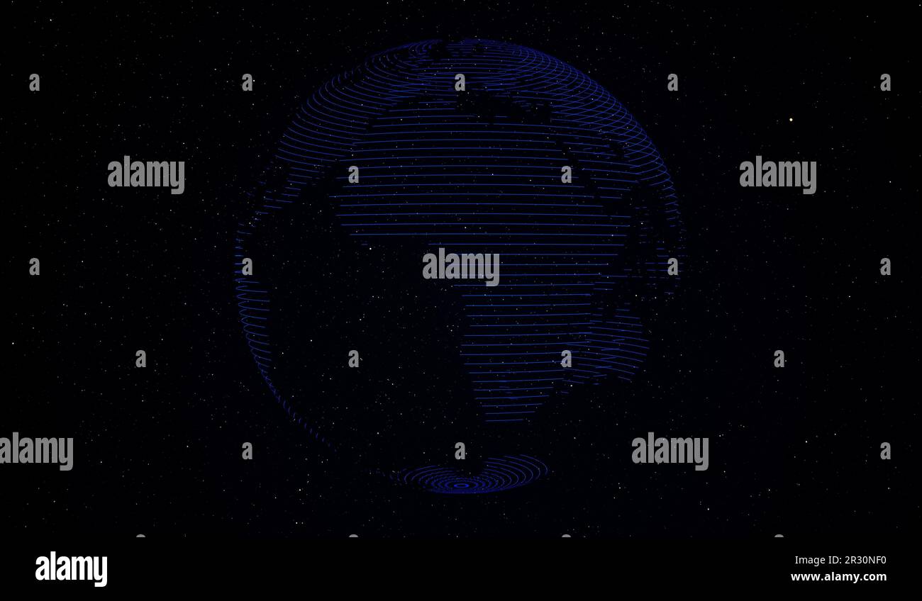 Holographic image of palnet Earth. 3d rendering Stock Photo - Alamy