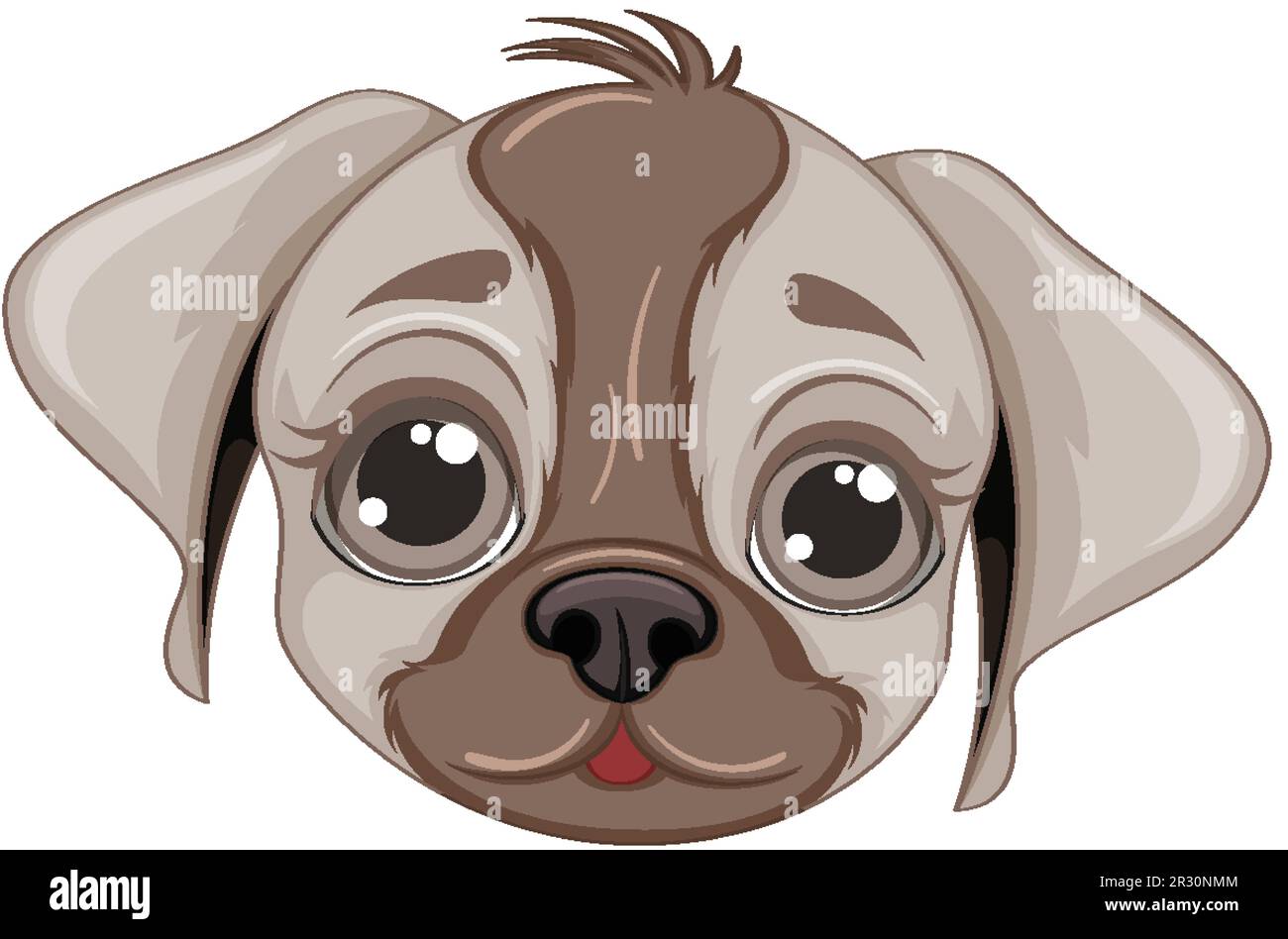 Cute dog face cartoon isolated illustration Stock Vector Image & Art ...