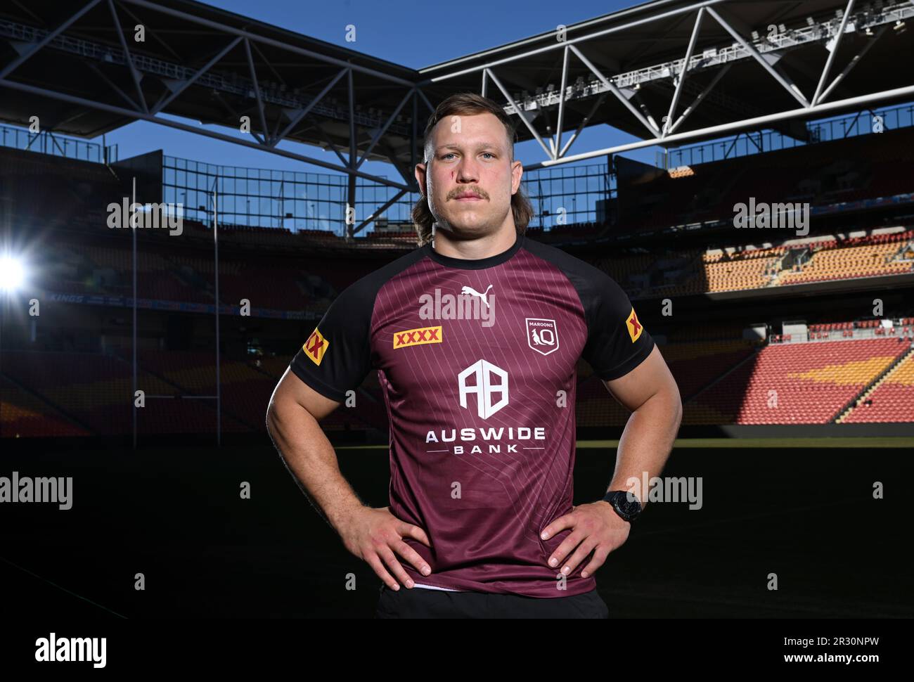 Reuben Cotter of the Maroons poses for a photograph during the 2023 ...