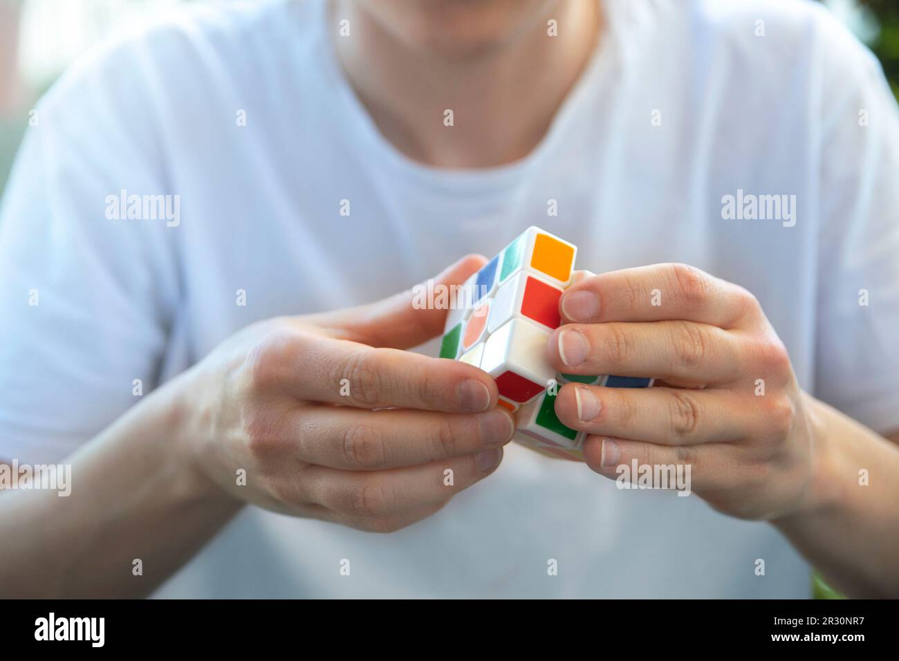 Solving a cube hi-res stock photography and images - Alamy
