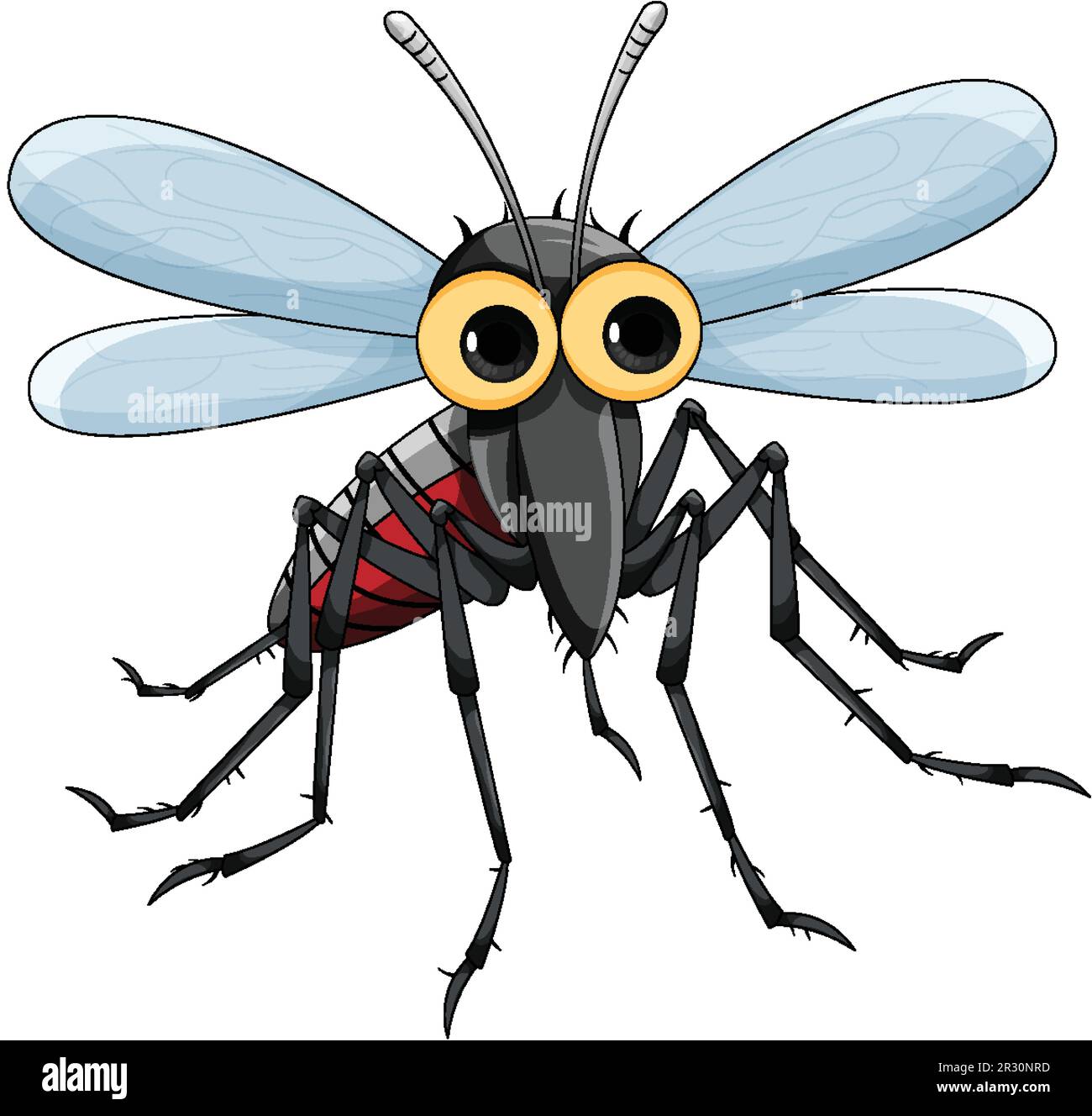 Cute mosquito cartoon character flying illustration Stock Vector Image ...