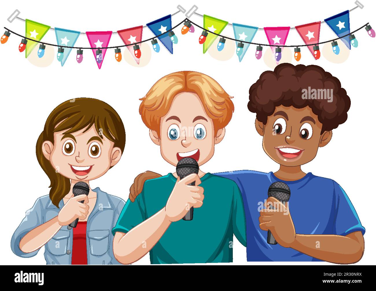 Multi Ethnic Teenage Friendship Group illustration Stock Vector Image ...