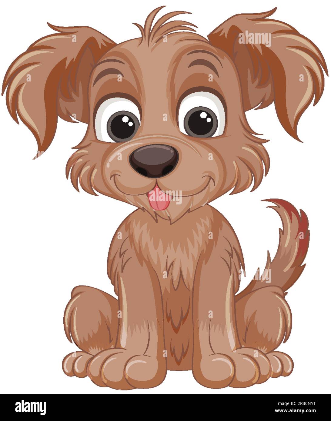Cute dog cartoon character sitting illustration Stock Vector Image ...