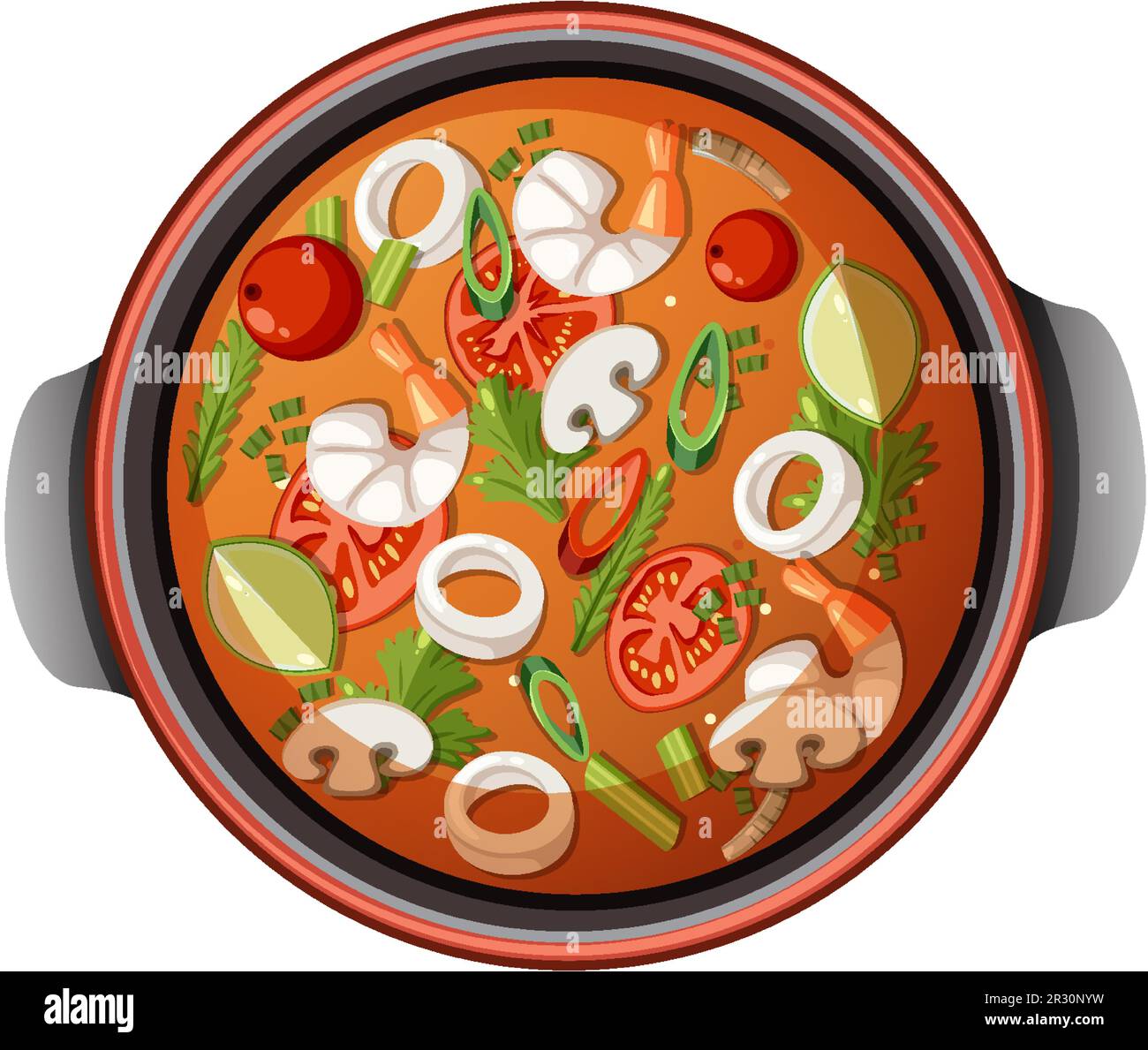Spicy Thai Tom Yum soup illustration Stock Vector Image & Art - Alamy