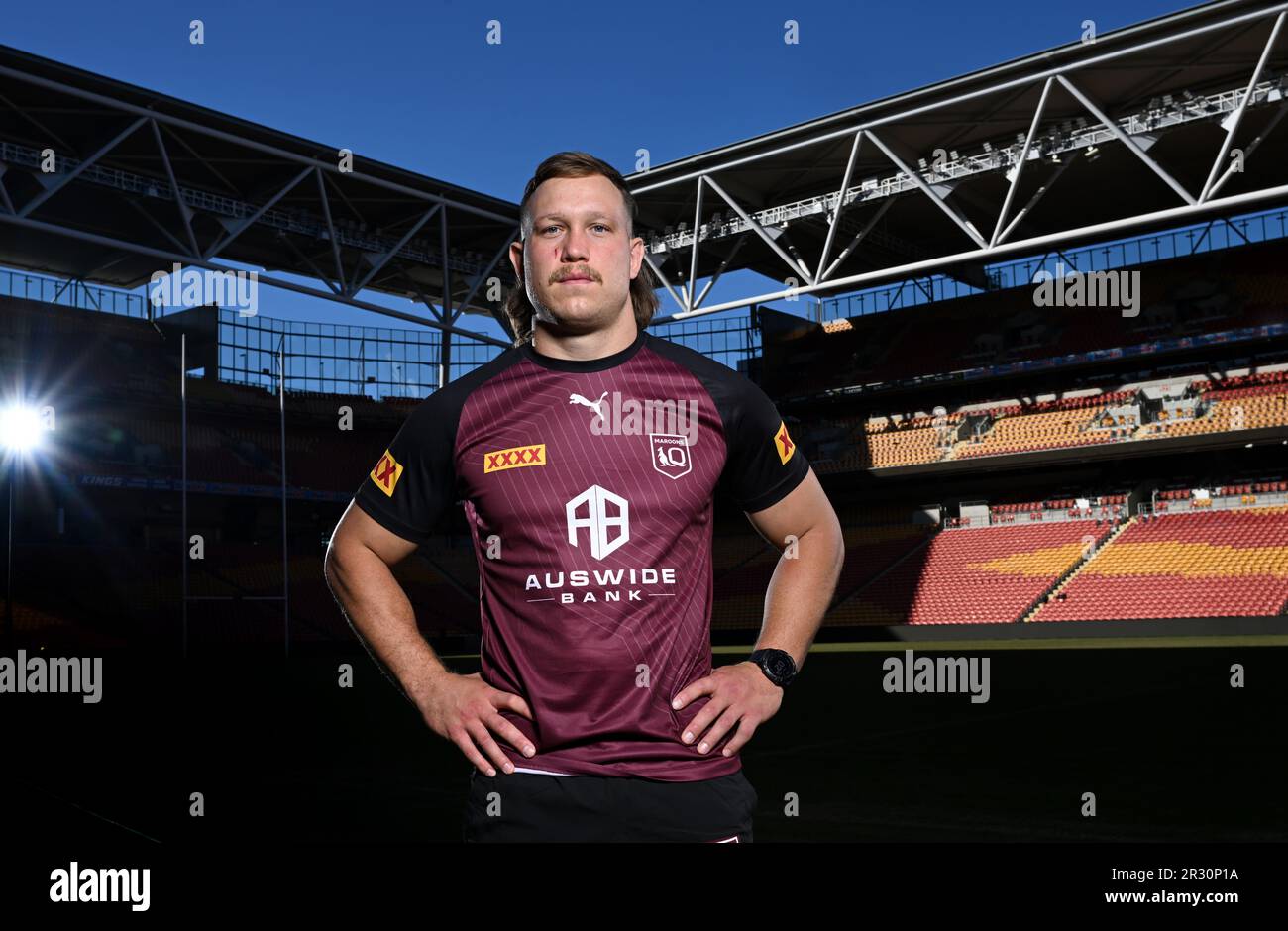 Reuben Cotter of the Maroons poses for a photograph during the 2023 ...